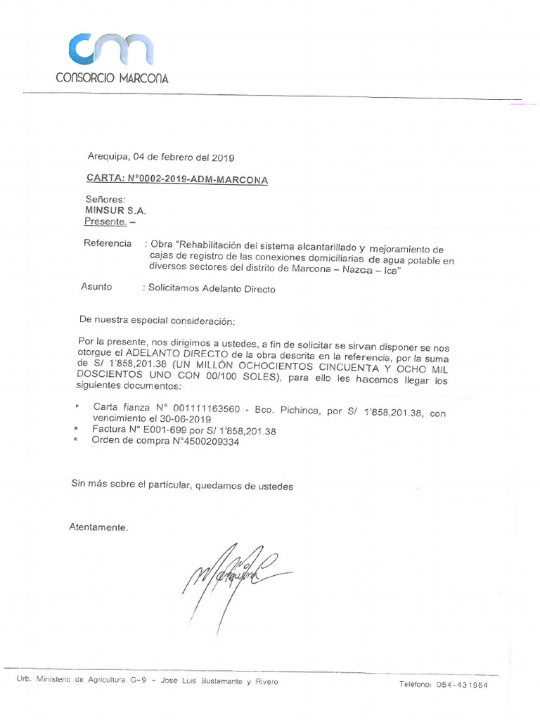 MARCONA - Cartas | PDF