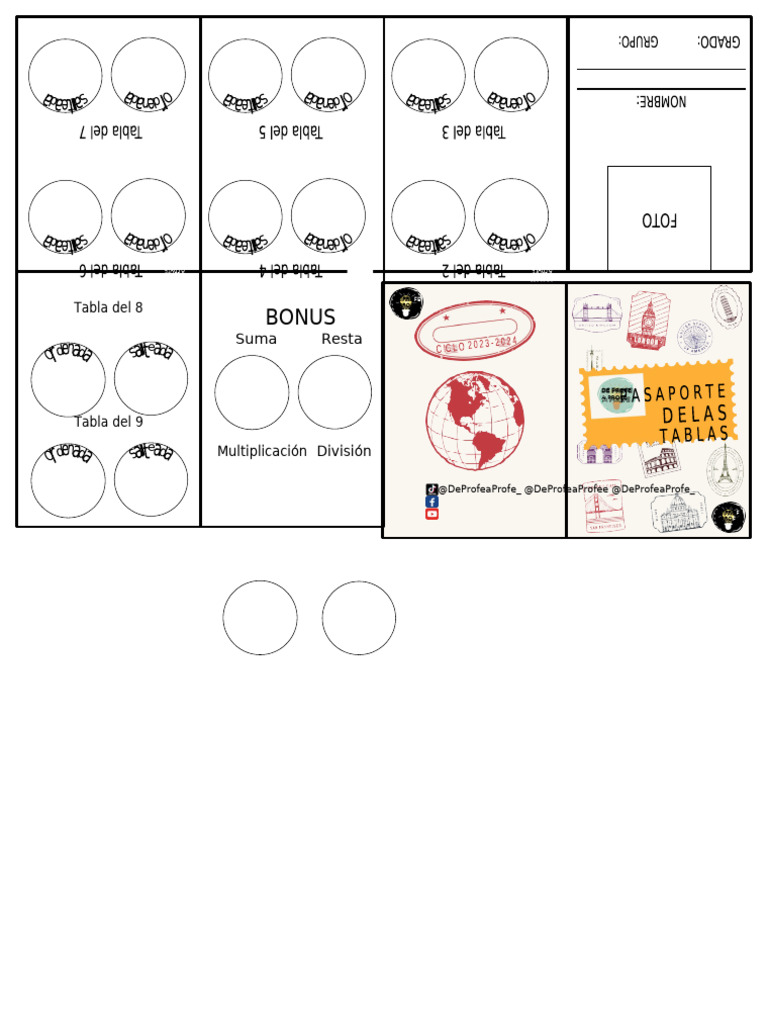 Pasaporte de Las Tablas-1 | PDF | Aritmética | Matemáticas