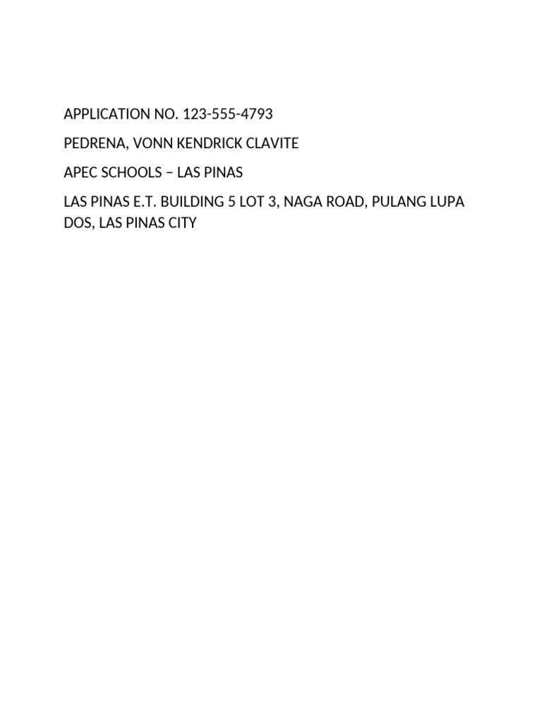 Application No | PDF