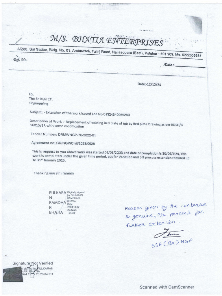 Bhatia App For Extension | PDF