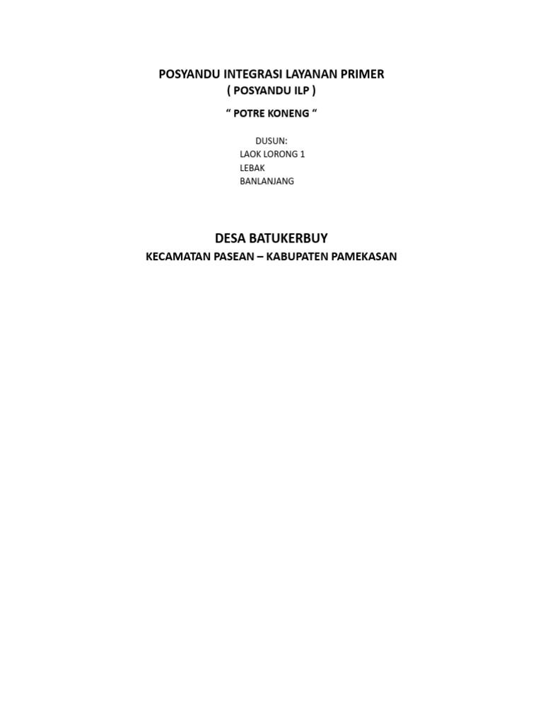 POSYANDU INTEGRASI LAYANAN PRIMER-1 | PDF