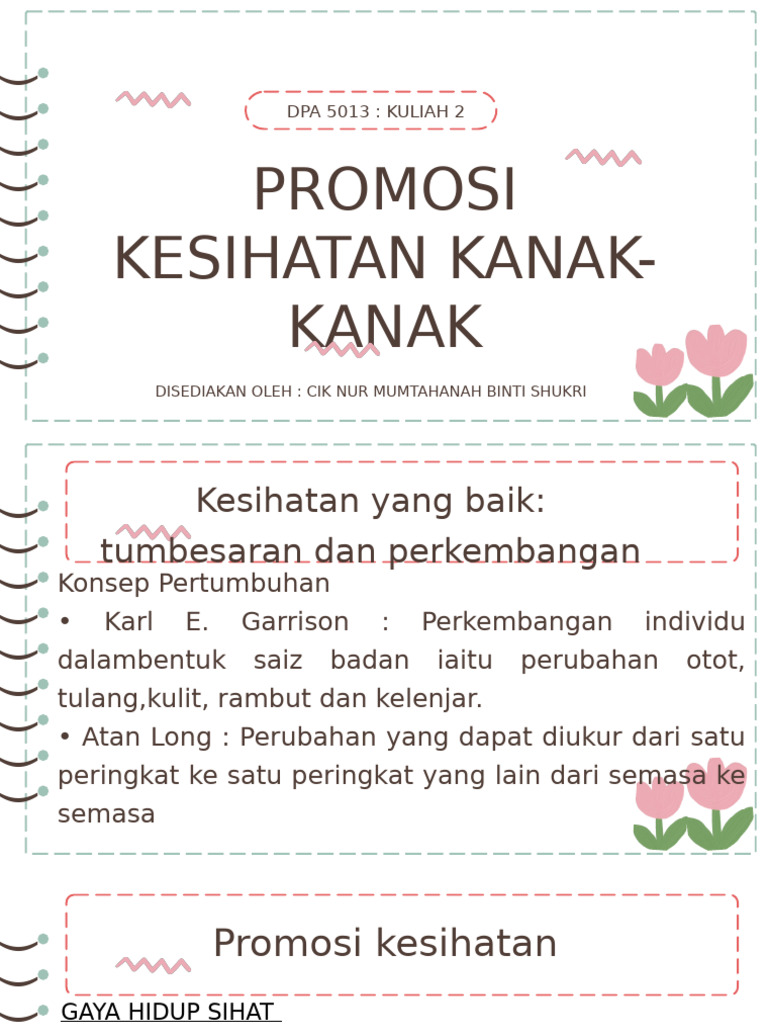 Nota m2 Promosi Kesihatan Kanak-kanak | PDF