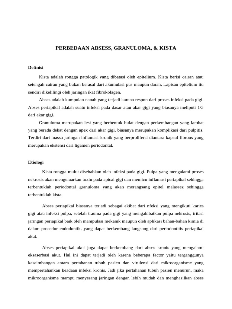 Dokumen - Tips Perbedaan Absess | PDF