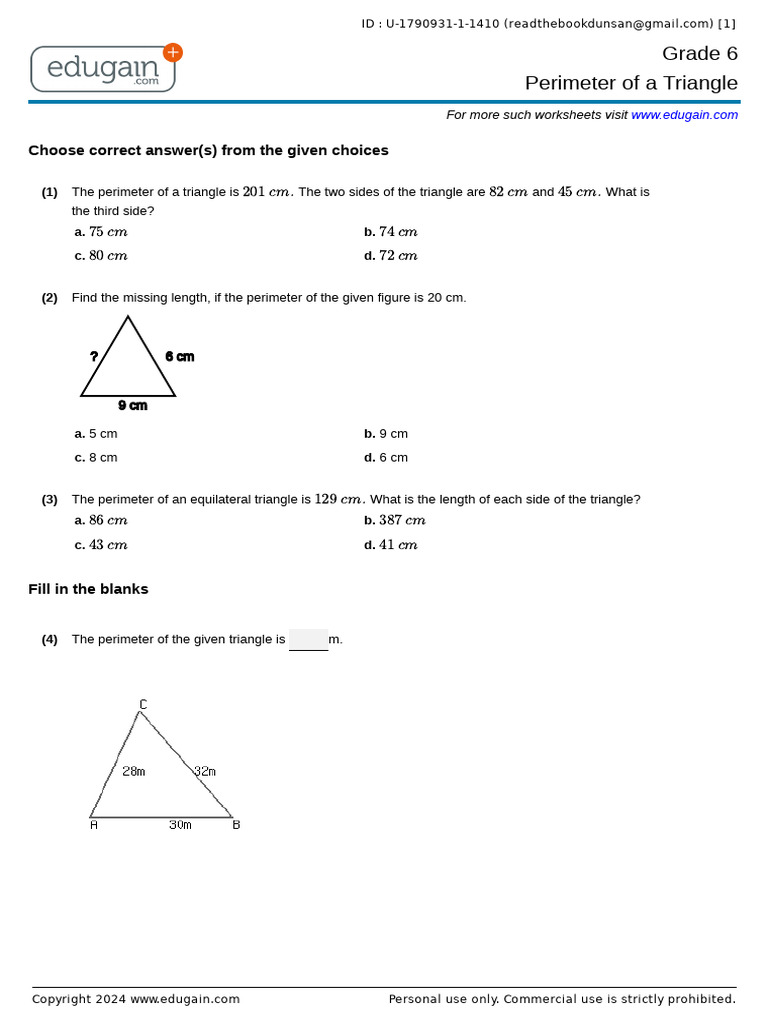 Grade6-1790931-1-1410.q | PDF | Triangle | Euclidean Plane Geometry