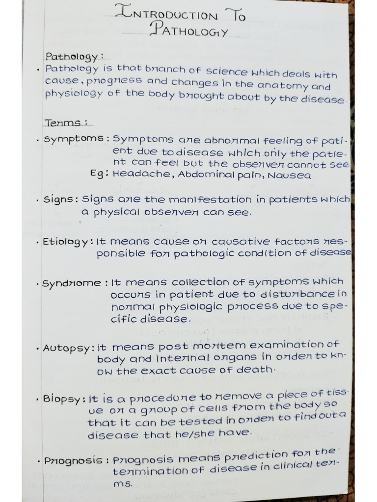 Intro To Pathology | PDF