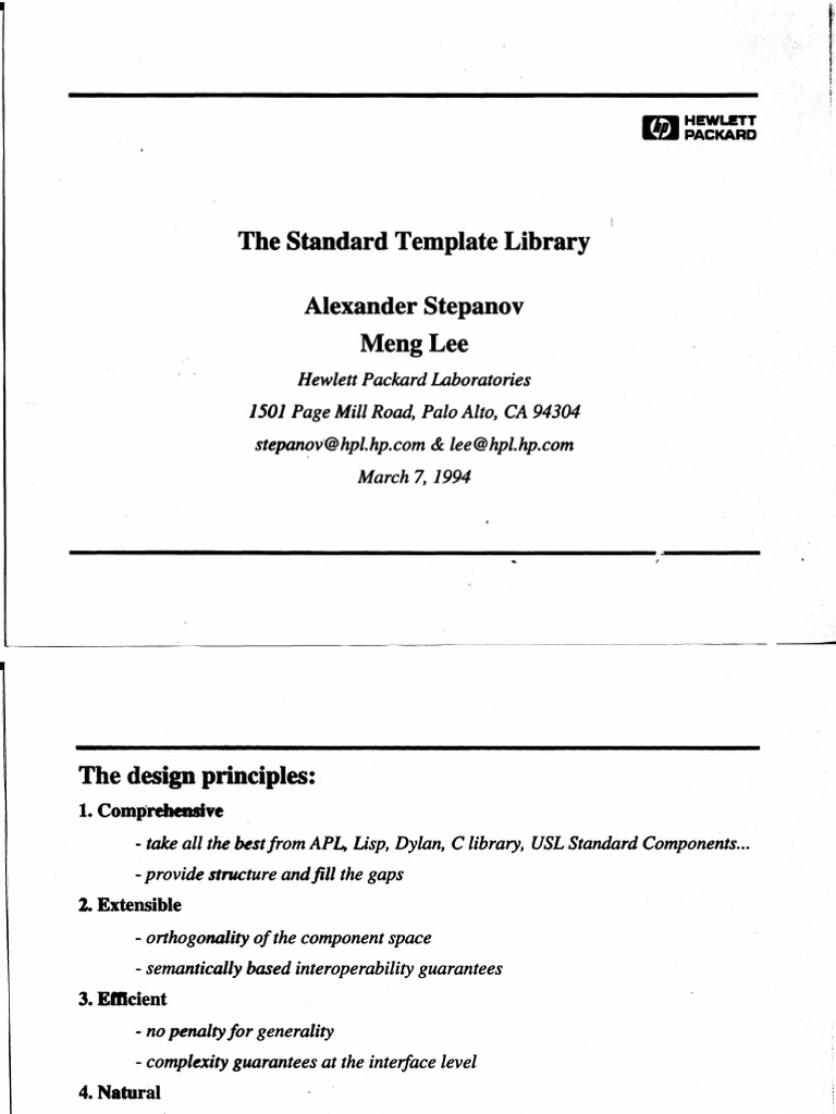 Stepanov-The Standard Template Library-1994 | PDF | Computer Science | Computer Programming