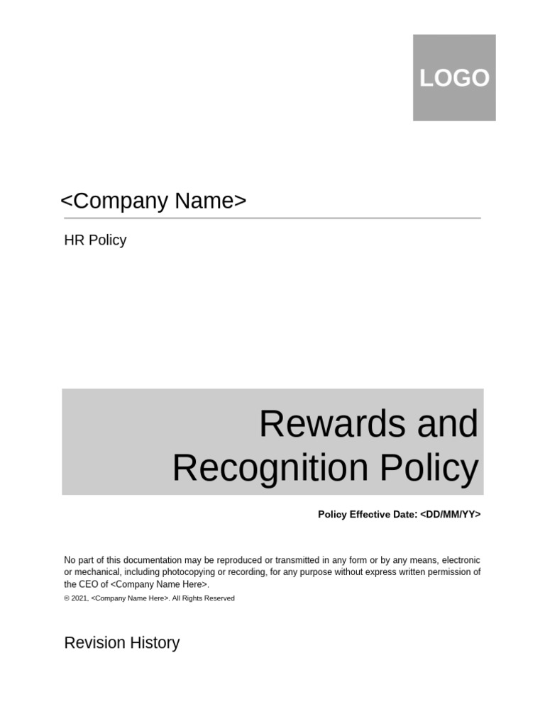 Rewards and Recognition Policy | PDF | Leadership | Policy