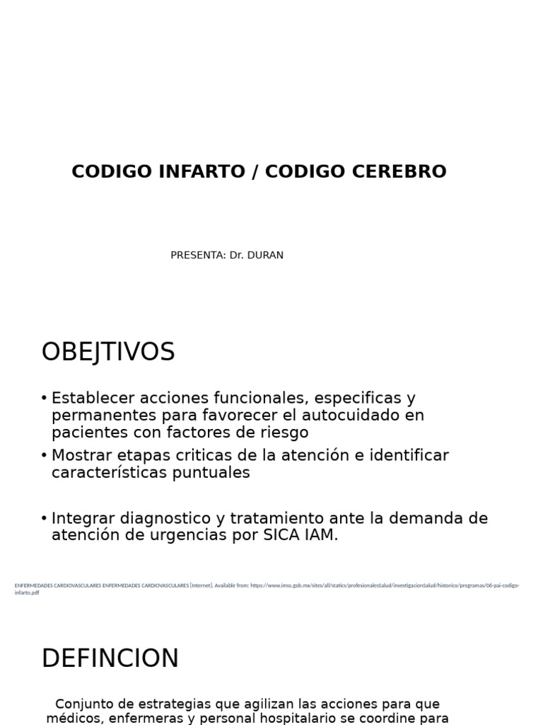 Codigo Infarto y Codigo Cerebro | PDF | Infarto de miocardio | Carrera
