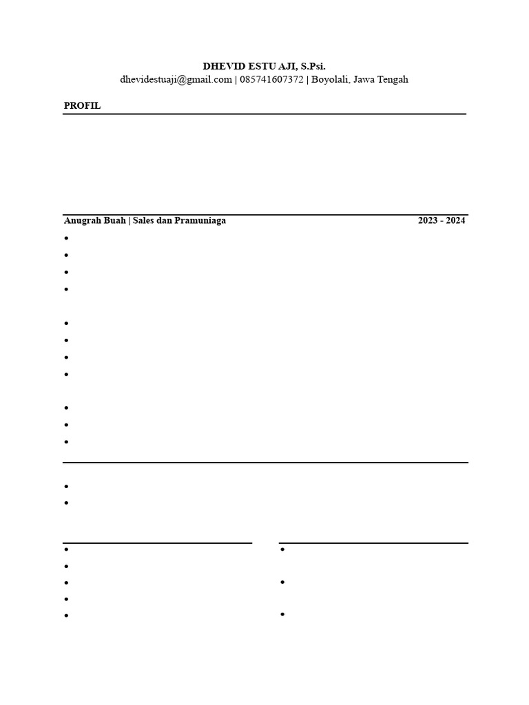 CV Dhevid Estu Aji | PDF