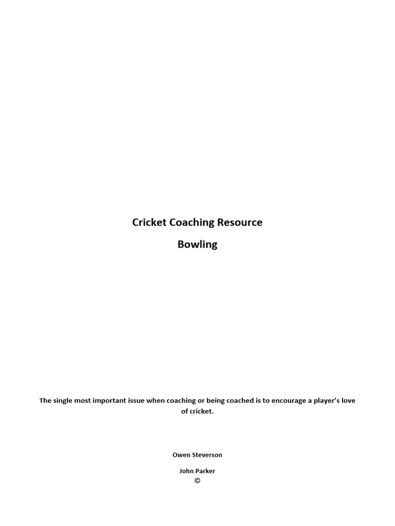 Bowling | PDF | Bowling (Cricket) | Athletic Sports