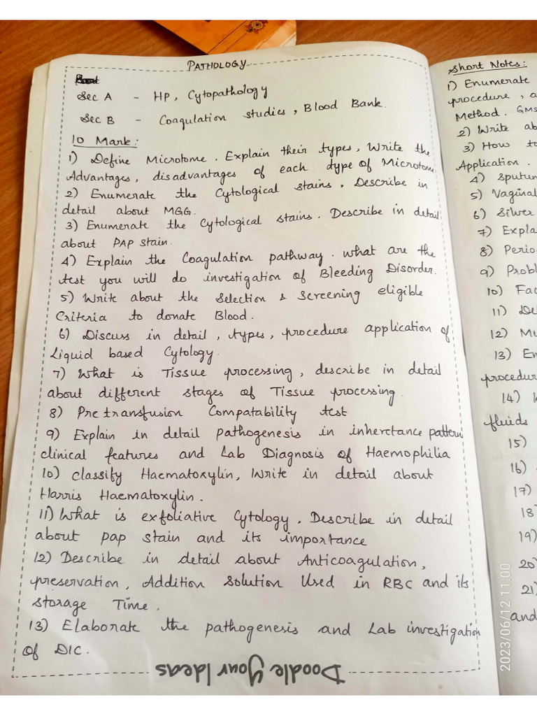 patho notes | PDF