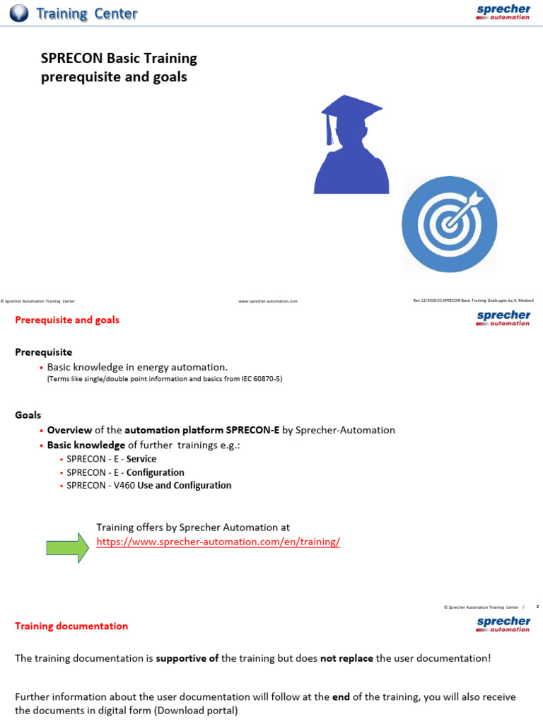 01 SPRECON Basic Training Goals | PDF