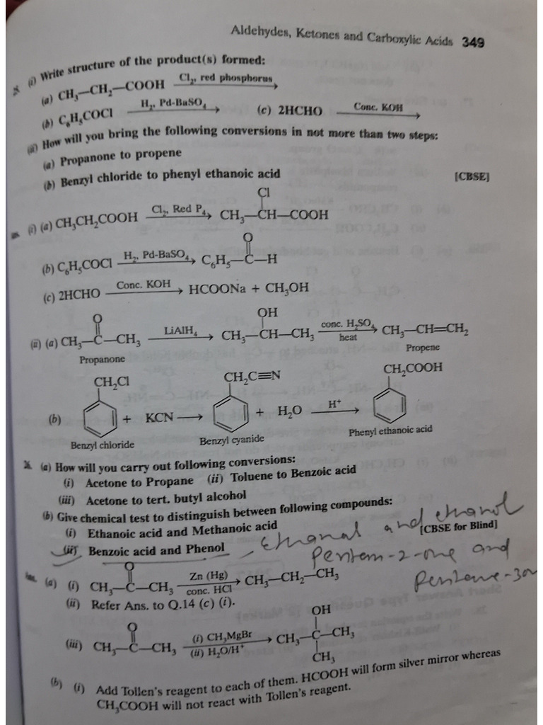 Unit - CHO, - CO - and - COOH Pyqs | PDF