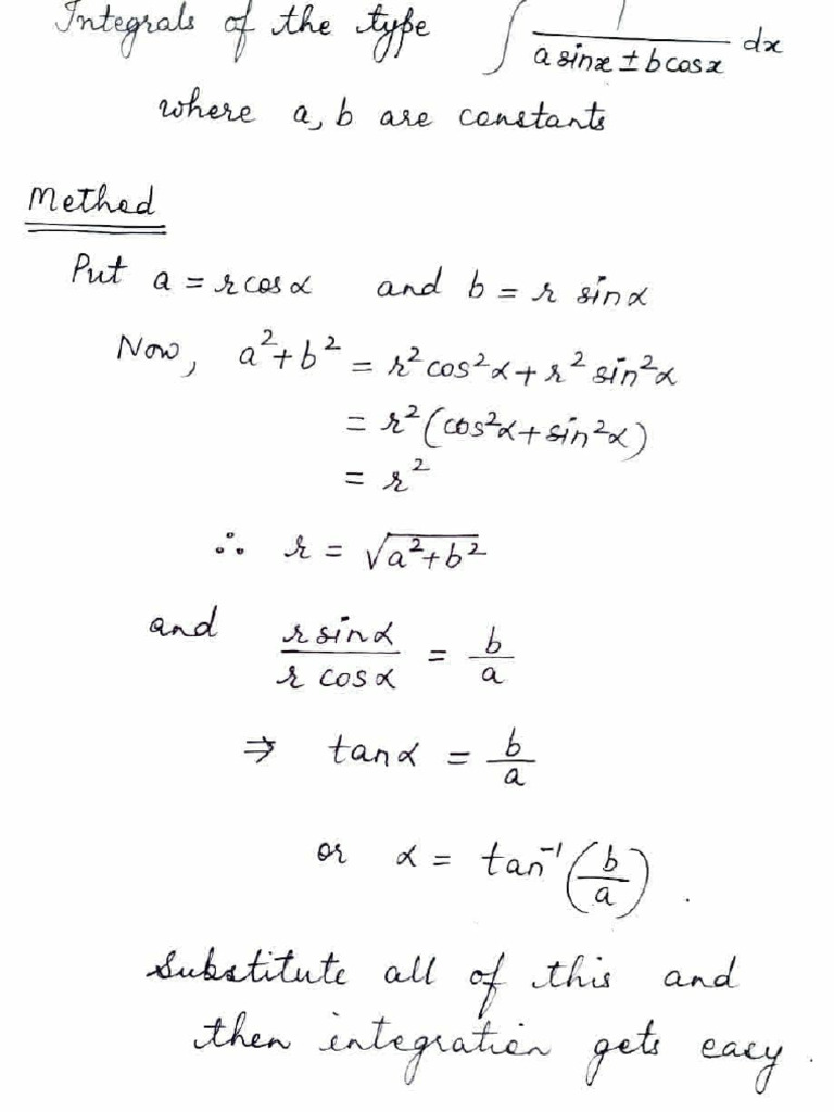 Indefinite Integration Imp. Methods | PDF | Trigonometric Functions | Trigonometry