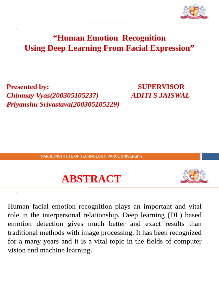 PPT NEW Human face | PDF | Emotions | Deep Learning