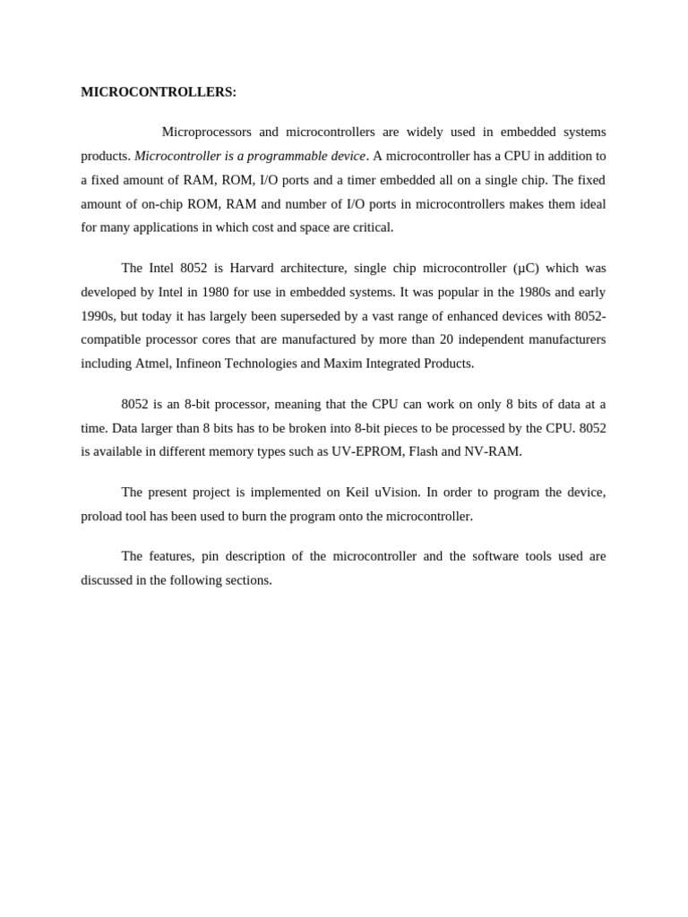 Chapter 3 8052 Microcontroller | PDF | Microcontroller | Central Processing Unit
