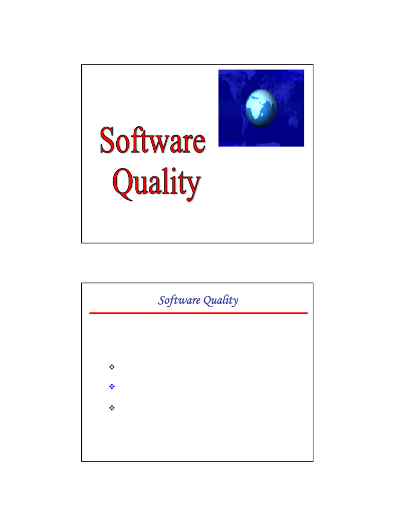 Software Quality Basics | PDF | Software Quality | Software