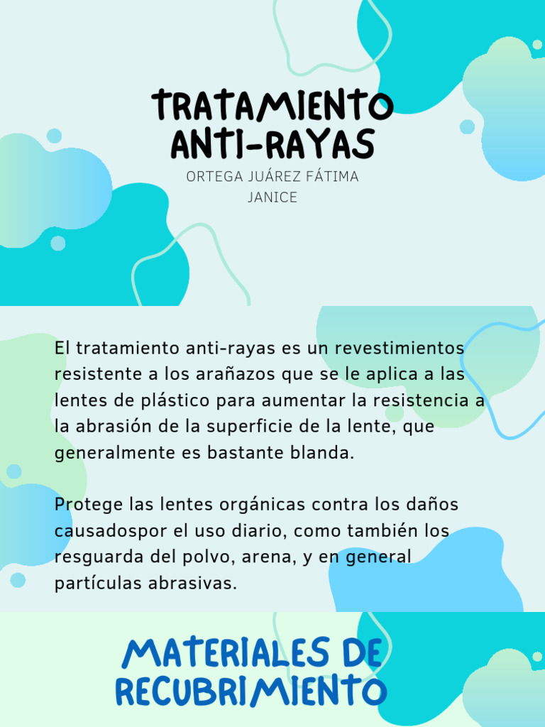 Tratamiento Anti Rayas | PDF | Dióxido de titanio | Revestimiento