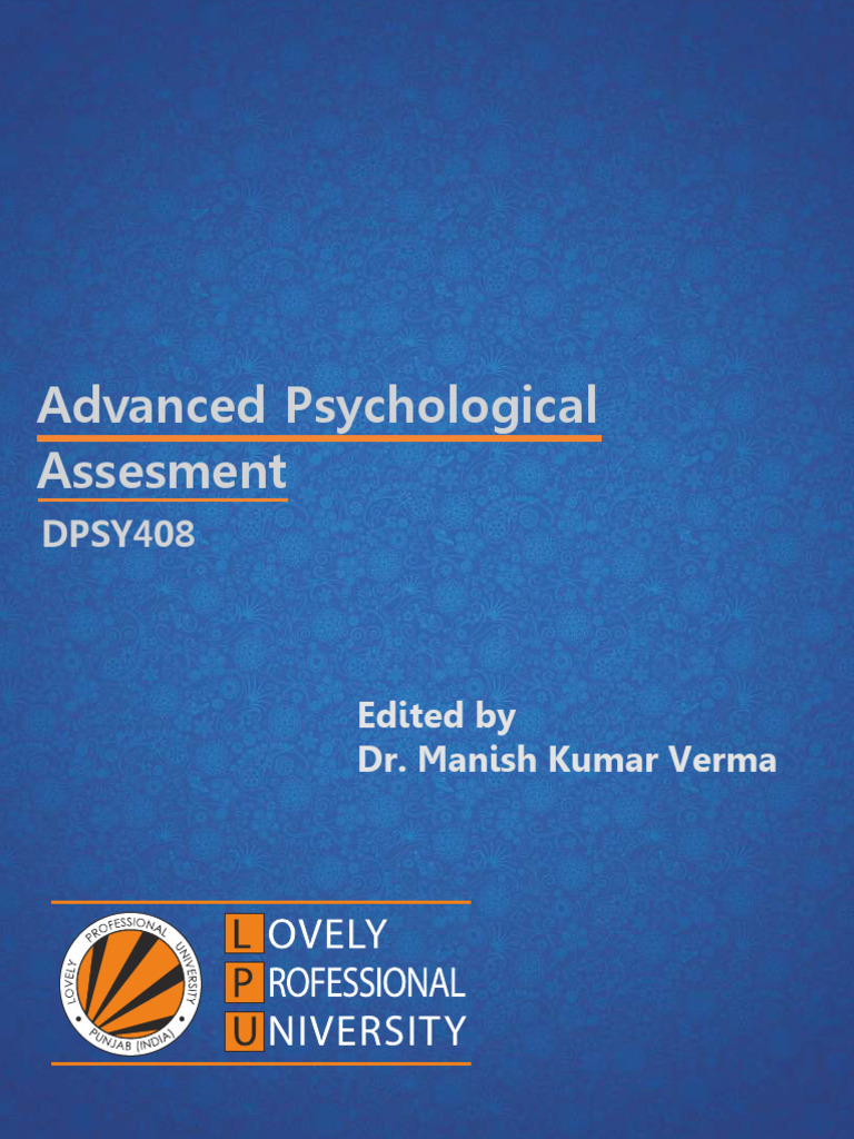 8012 Dpsy408 Advanced Psychological Assesment | PDF | Stress Management ...