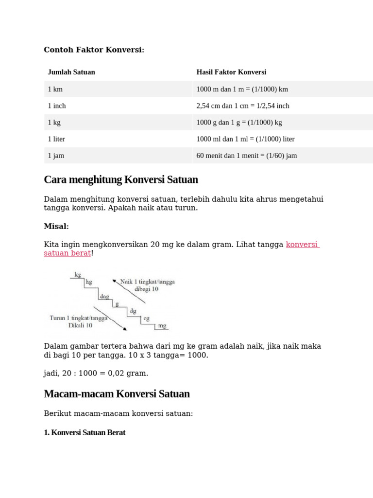 Contoh Faktor Konversi | PDF
