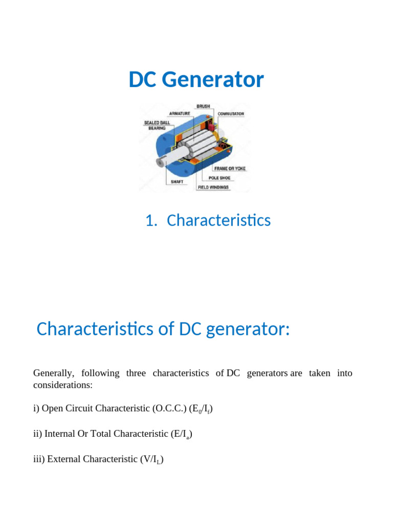 DC Generator Characteristics | PDF