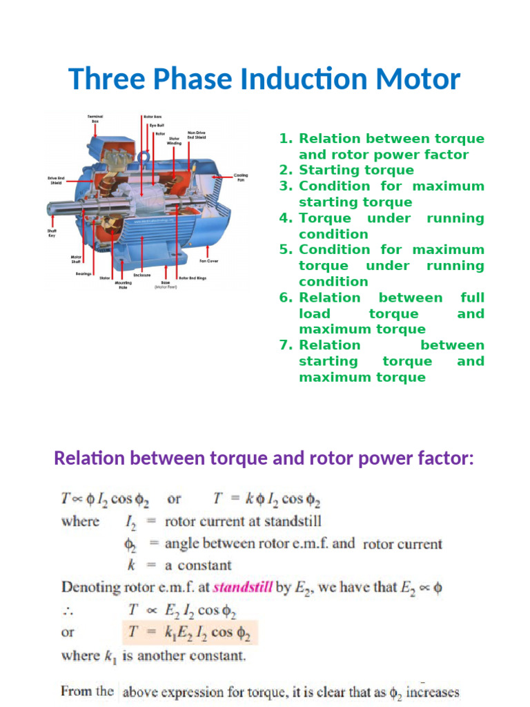 Three Phase Induction Motor Torque Analysis | PDF