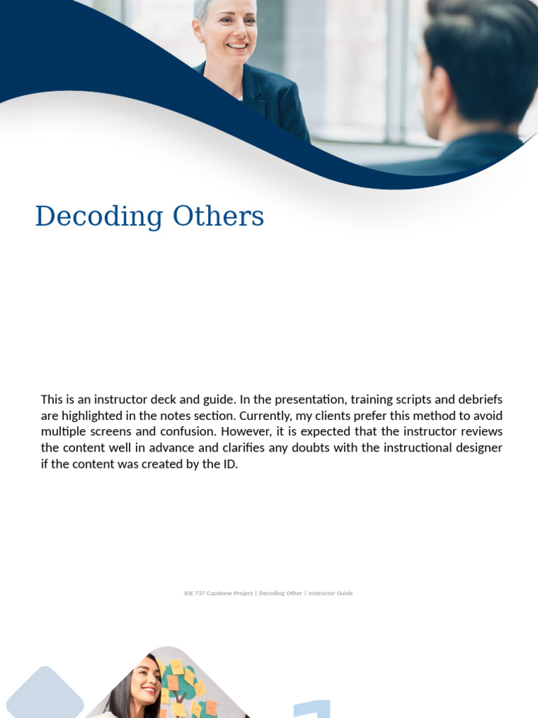 Instructor Guide for Decoding Work Styles | PDF | Communication ...