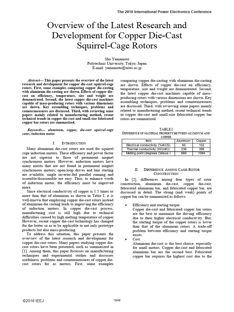 Overview of The Latest Research and Development For Copper Die-Cast ...