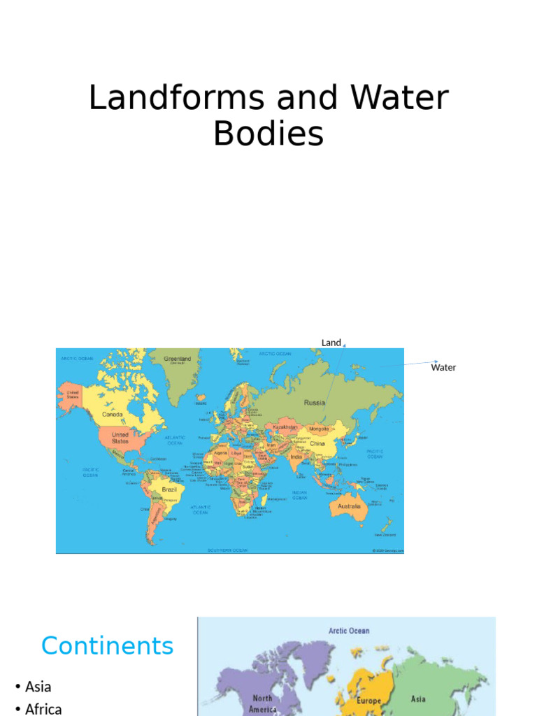 Landforms and Water Bodies Overview | PDF