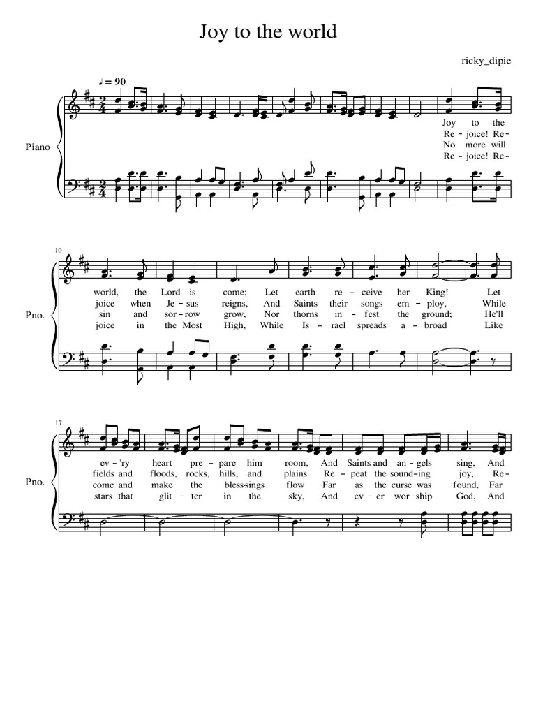 Joy to the world piano | PDF