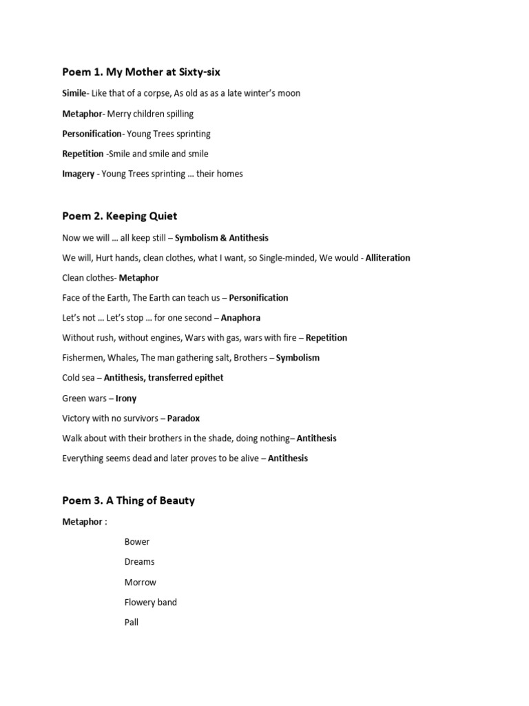 Analysis of Poetic Devices in Five Poems | PDF | Rhetorical Techniques