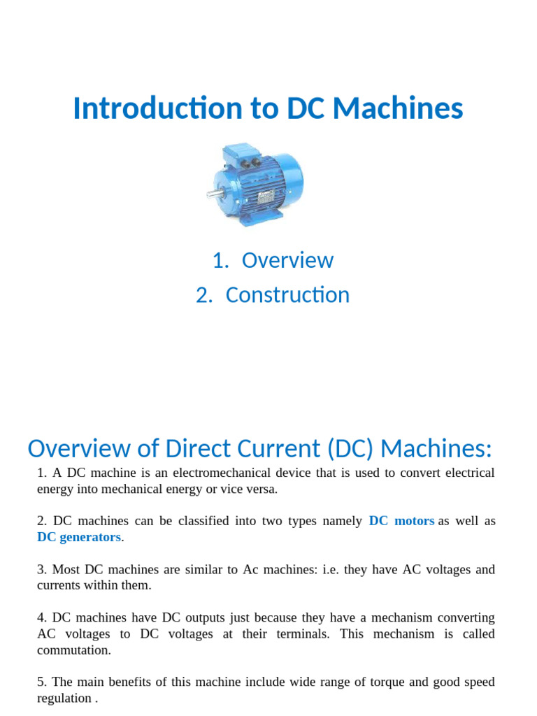 DC Machine Construction | PDF | Electric Motor | Direct Current