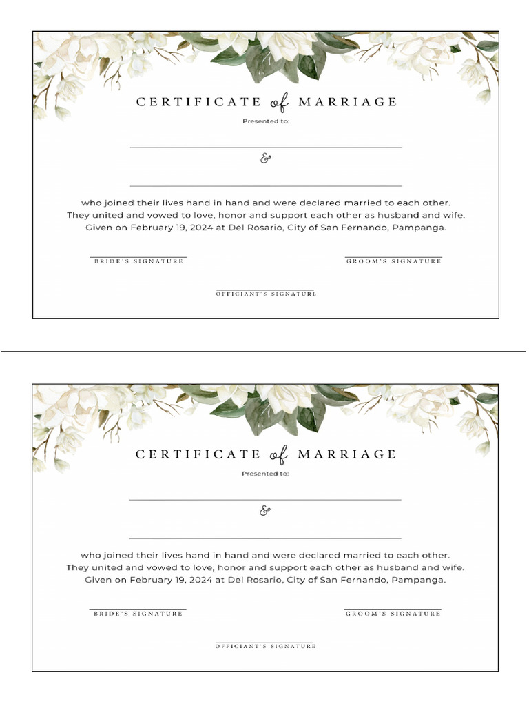 Marriage Booth Certificate | PDF