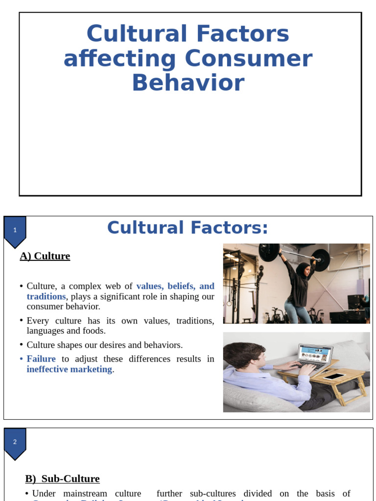 Cultural Factors Affecting Consumer Behavior | PDF