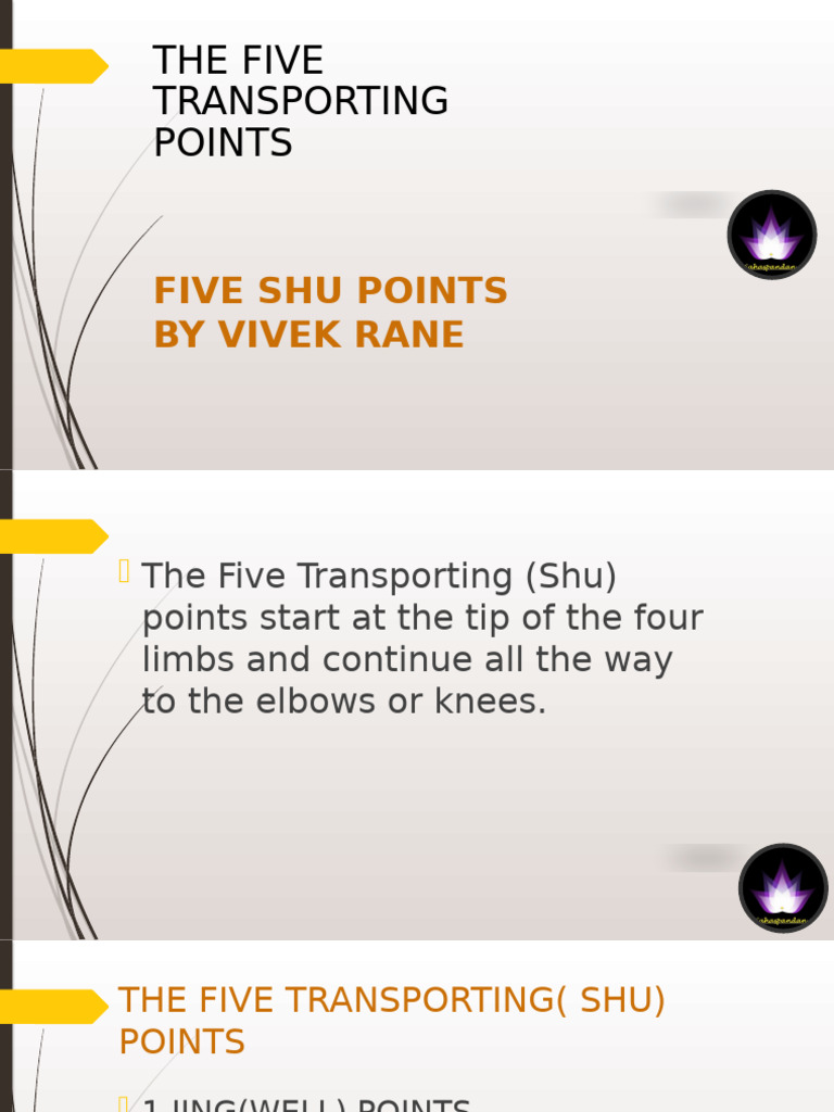 Five Shu Points | PDF | Hand | Foot