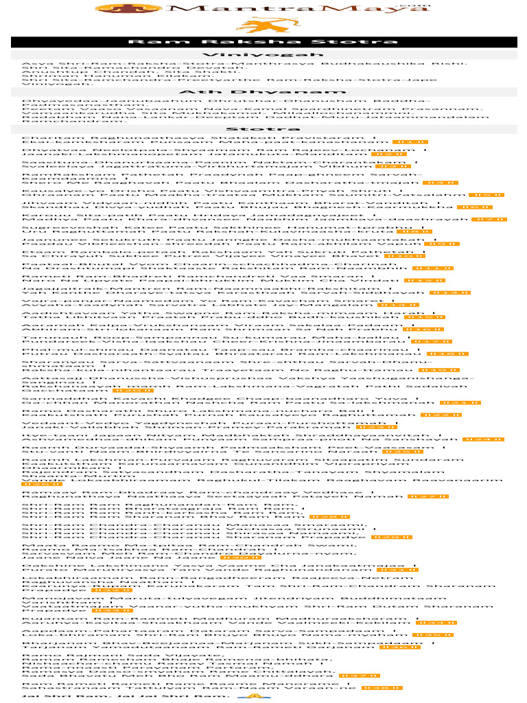 Ram Raksha Stotra English | PDF