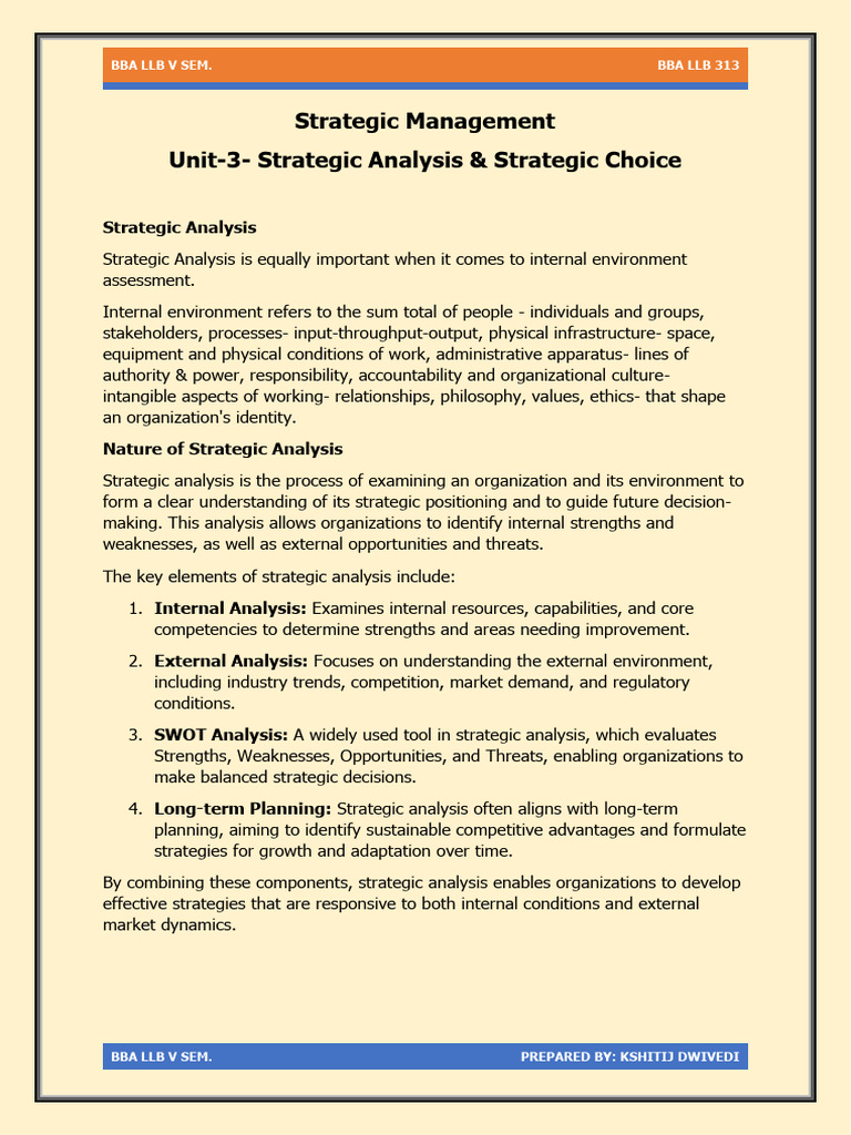 Strategic Management Notes - Unit 3 (BBA LLB V Sem.) | PDF | Mergers ...