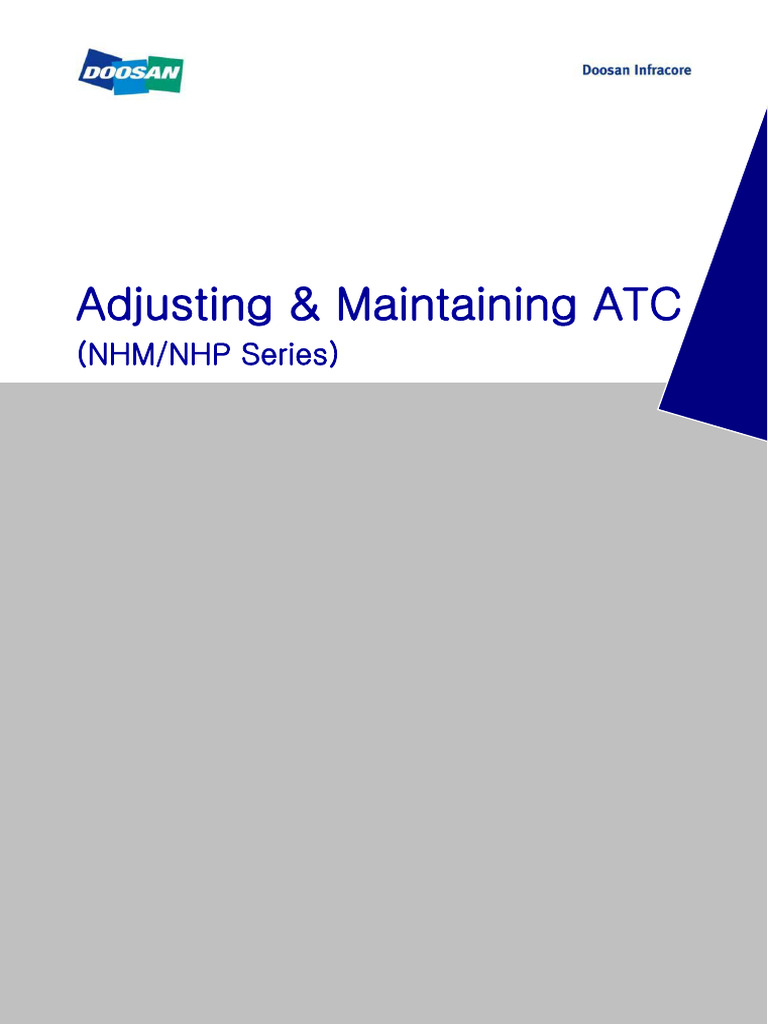 NHM, NHP Series Adjusting & Maintaining ATC - NHM, NHPATCE29 | PDF | Tools | Mechanical Engineering