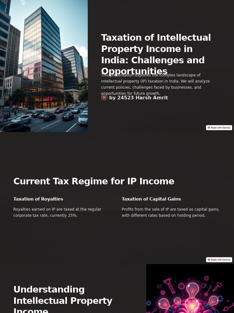 IP Income Taxation in India: Insights & Issues | PDF | Taxes ...