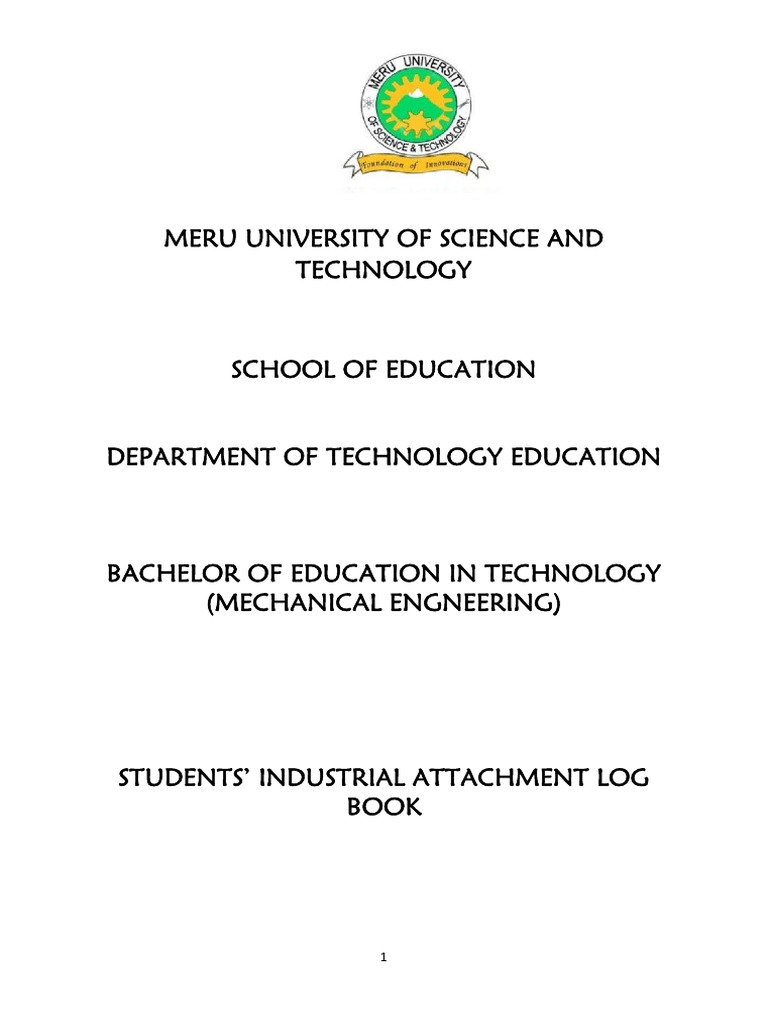 MECHANICAL ENGINEERING Industrial Attachment Logbook | PDF