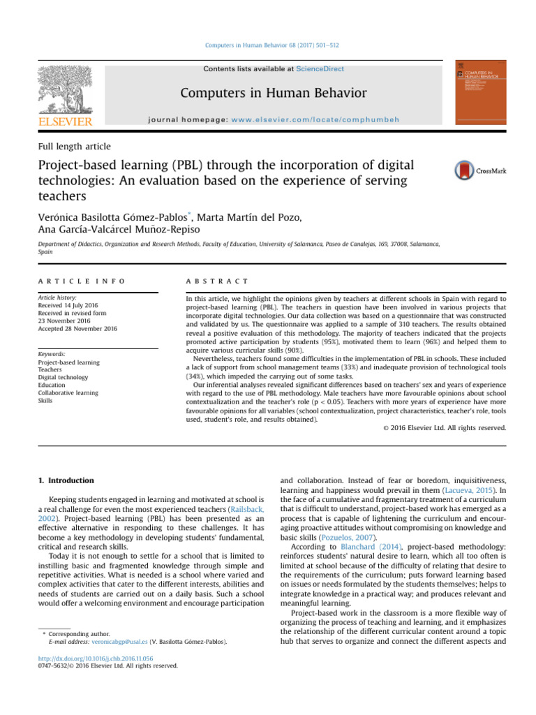 Computers in Human Behavior: Full Length Article | PDF | Methodology ...