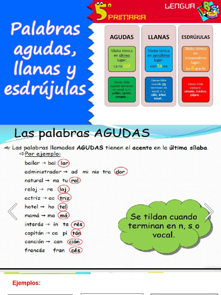 Palabras Agudas | PDF
