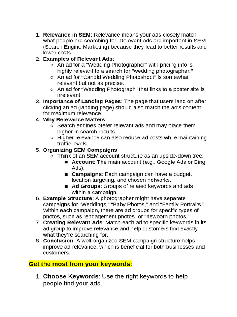 Achieve Relevance With Good Structure | PDF | Search Engine Marketing ...