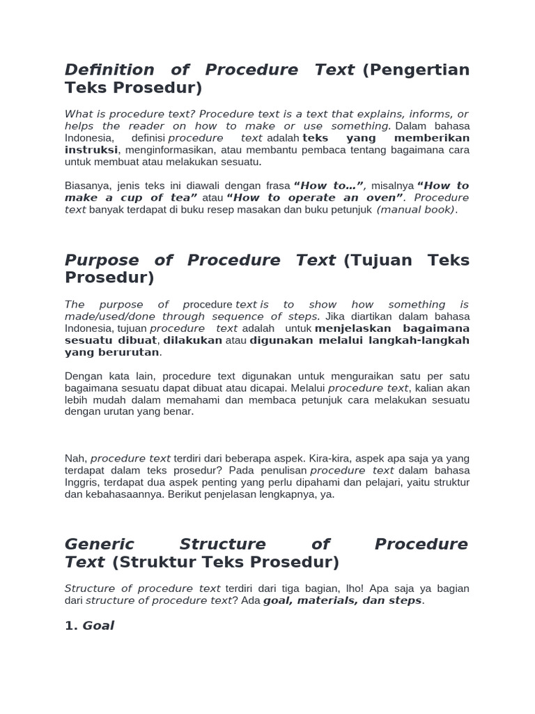 MATERI Procedure Text 2025 | PDF