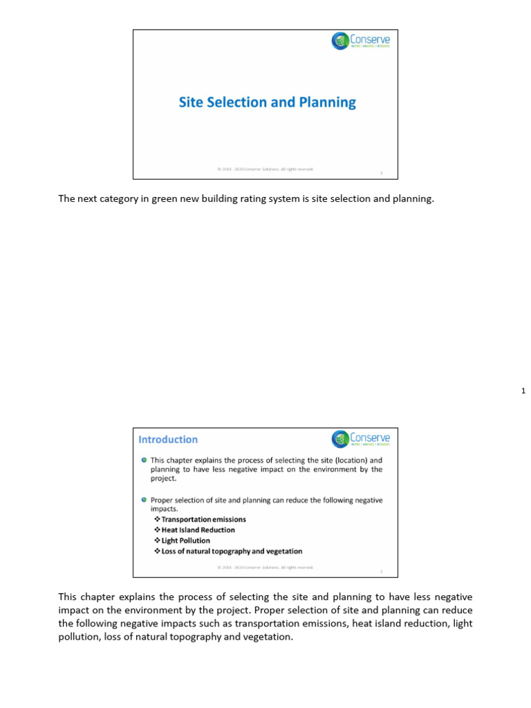 Site Selection and Planning | PDF | Surface Runoff | Topsoil