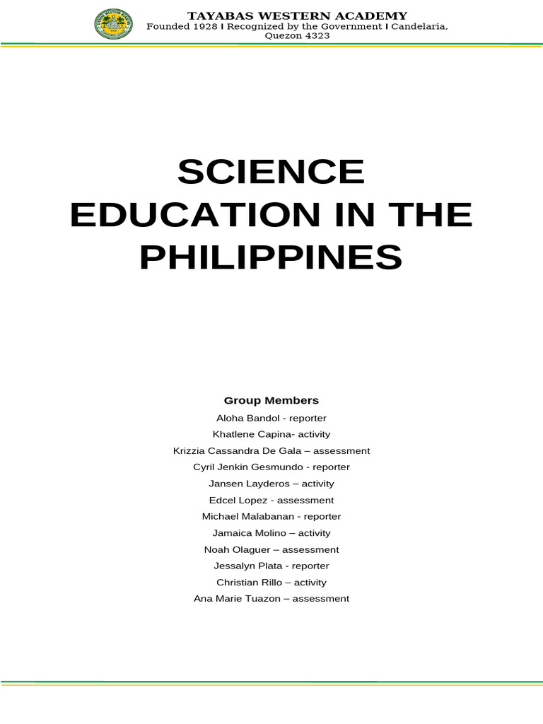 Softcopy of Report | PDF | Science Education | Science
