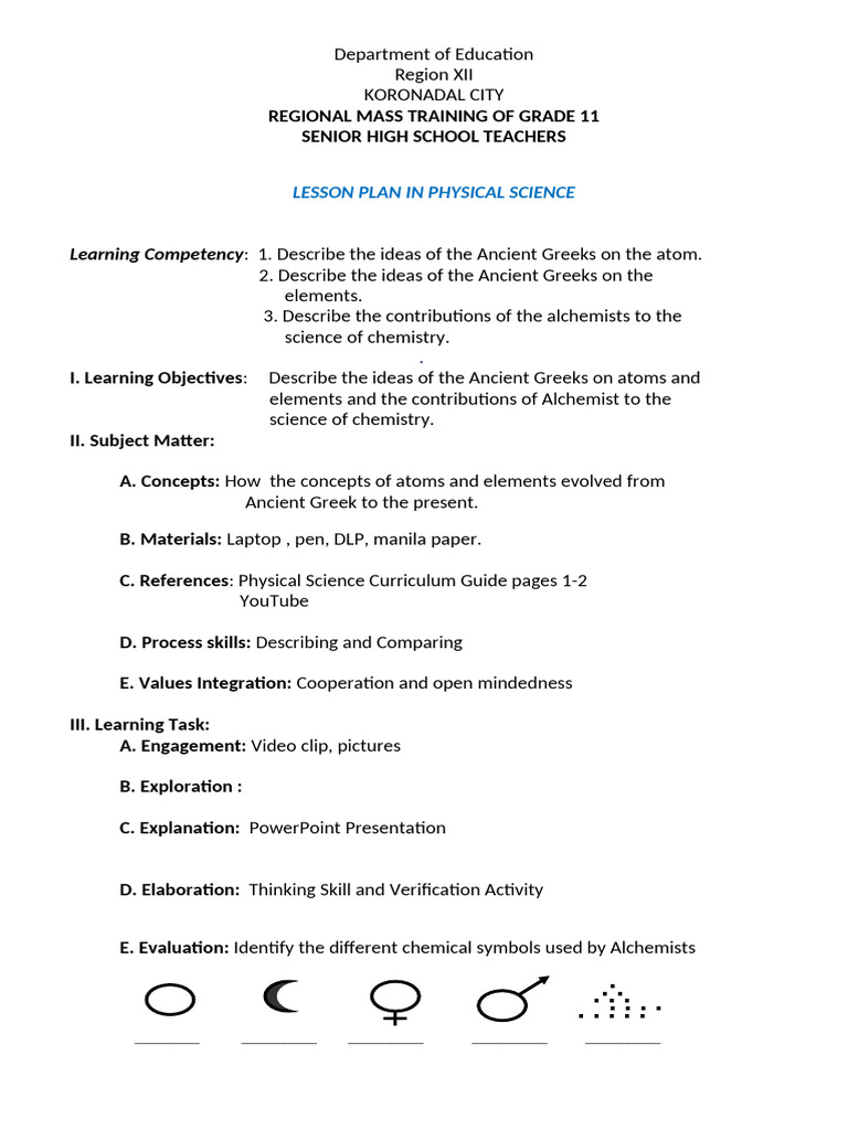 lesson plan SHS | PDF