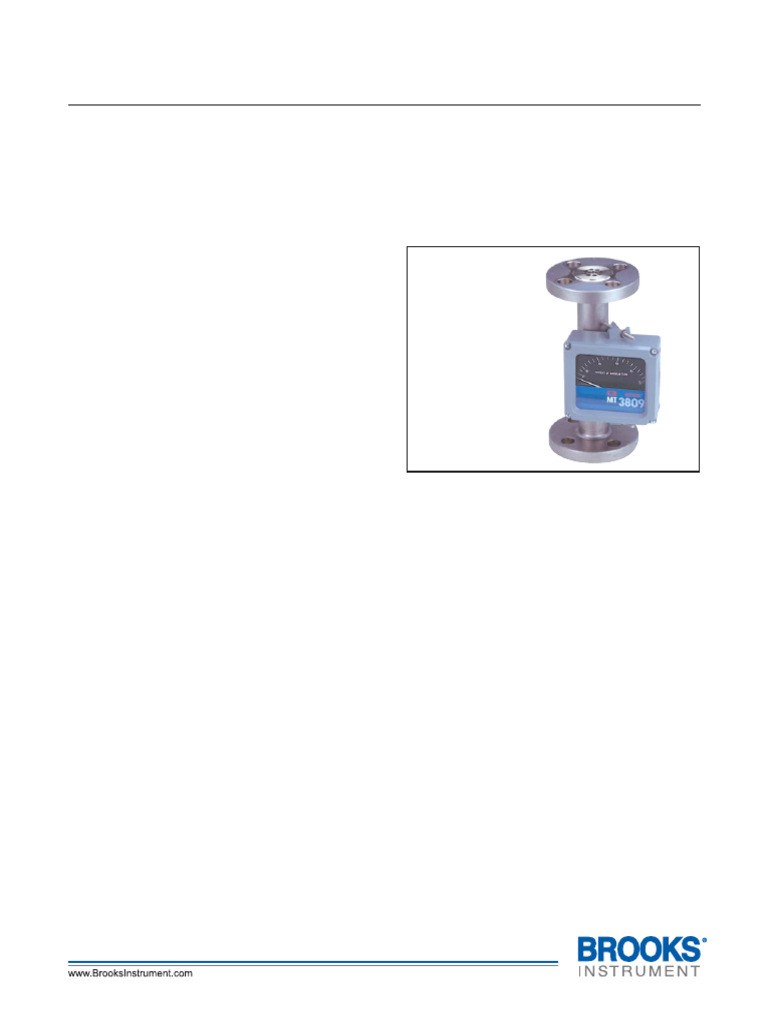 Variable Area Flow Meter Data Sheet MT3809E MT3819E en Part1 | PDF | Flow Measurement | Gases