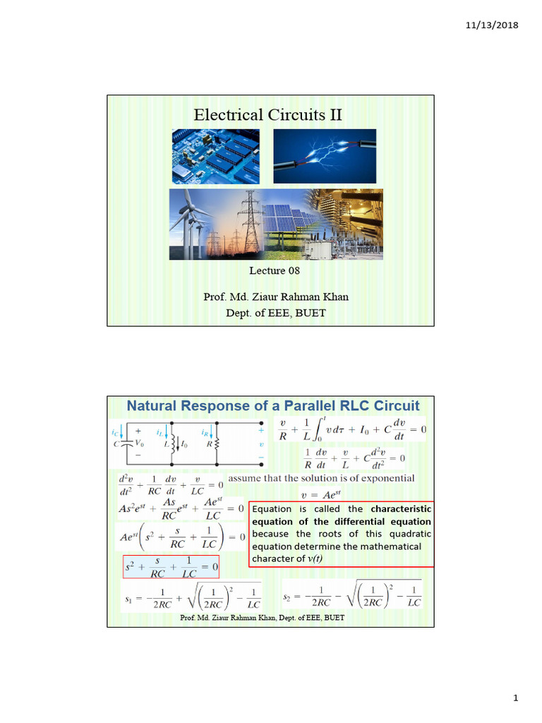 EEE 105_Lec 8 | PDF | Damping | Mathematics