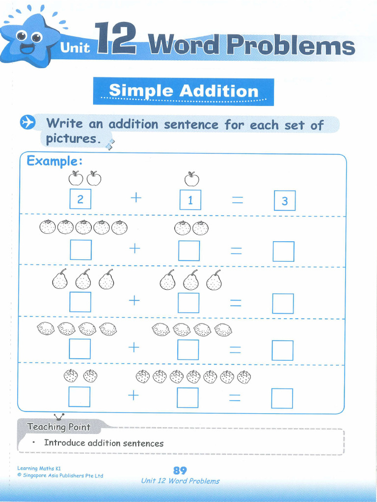 Learning Maths K1 Unit-12 Word Problems | PDF